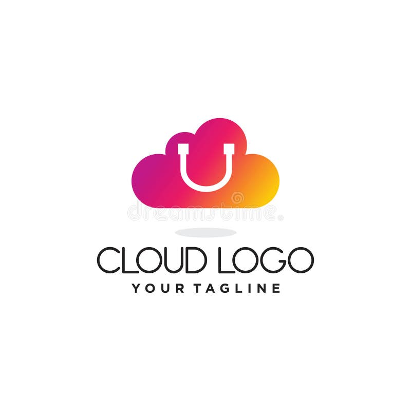 Cloud Shop Logo Design Template Stock Vector - Illustration of computer ...