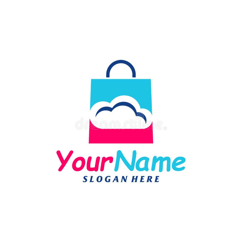 Cloud Shop Logo Design Template. Shop Logo Concept Vector Stock ...