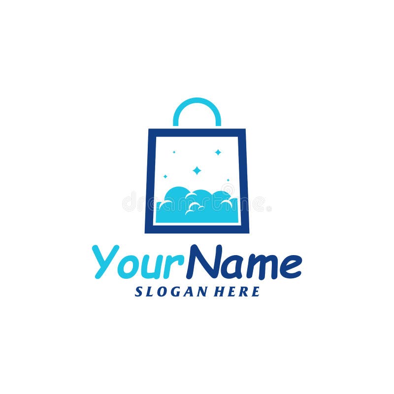 Cloud Shop Logo Design Template. Shop Logo Concept Vector Stock ...