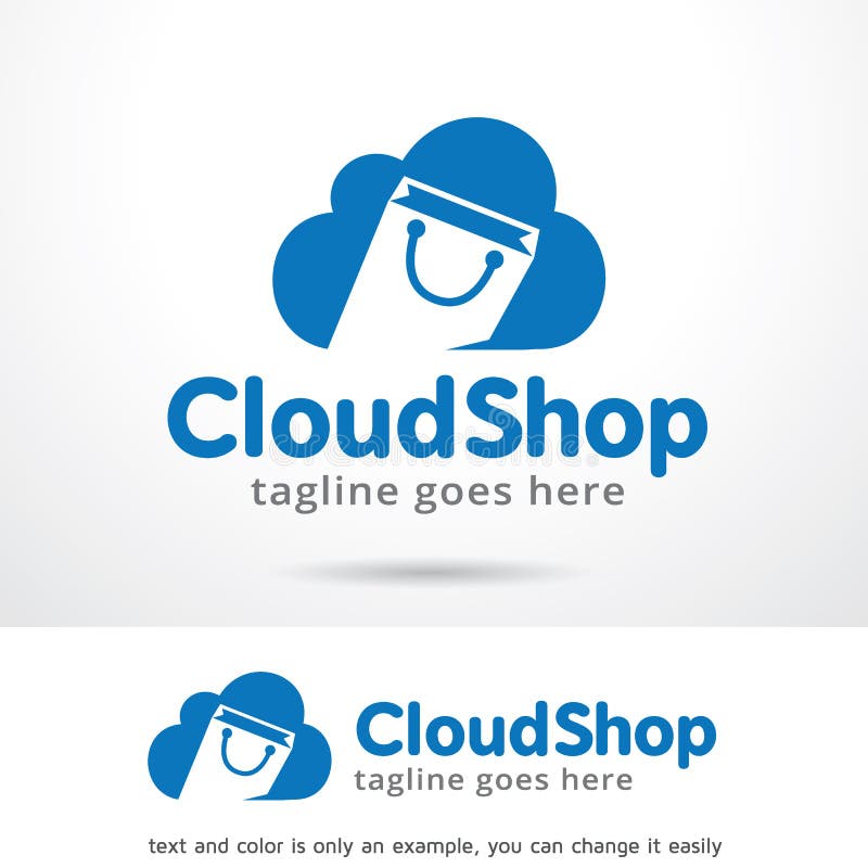 Cloud Shop Logo Template Design Vector Stock Vector - Illustration of ...
