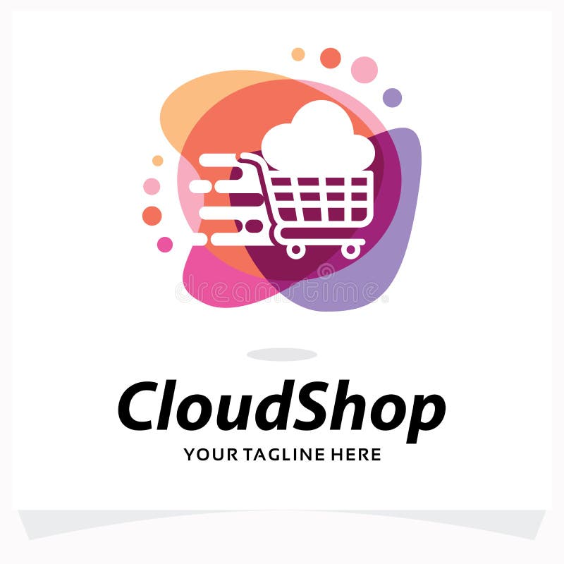 Cloud Shop Logo Design Template Stock Vector - Illustration of computer ...