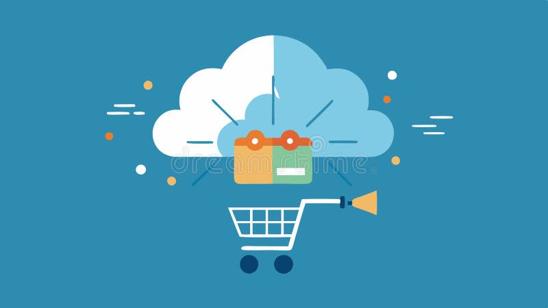 Cloud Shopping Concept an Illustration of a Cloud Filled with Tech ...