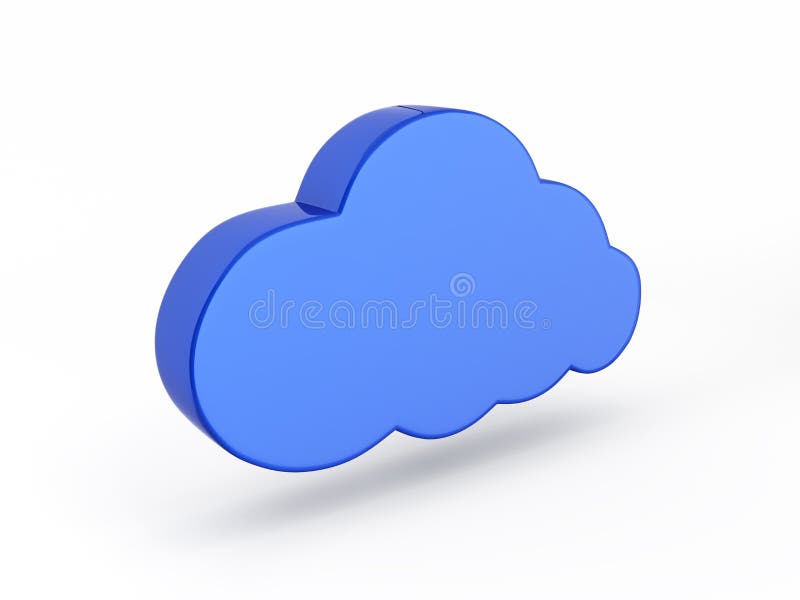 Cloud Sign Illustration in Blue Isolated on White Background 3d Stock ...