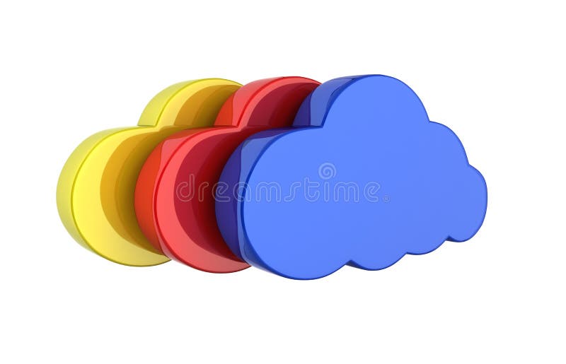 Cloud Sign Illustration in Blue without Shadow on White Background 3d ...