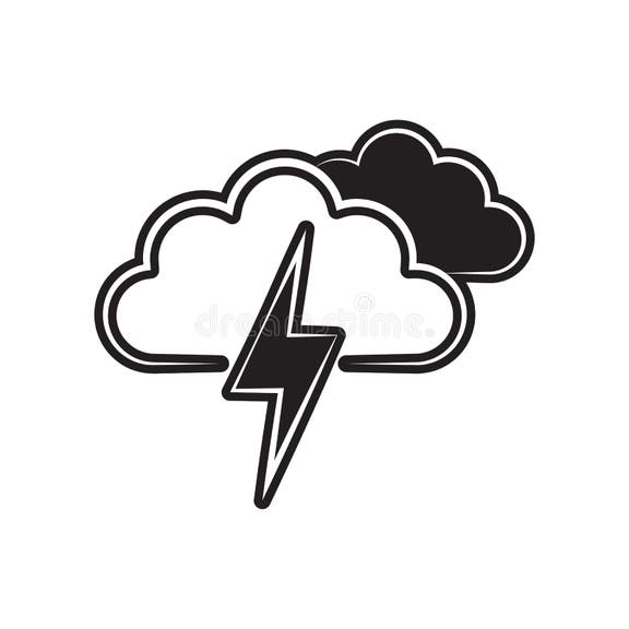 Cloud Sign with Thunder-storm Icon. Element of Weather for Mobile ...