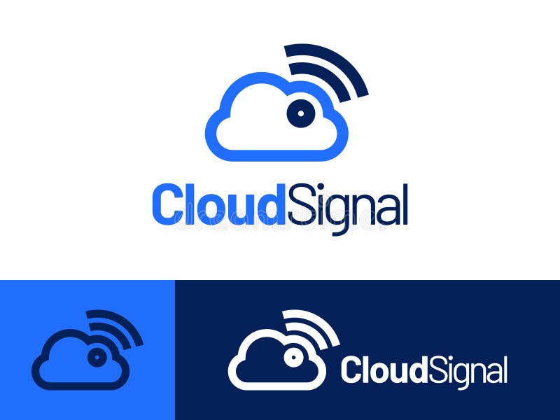 Cloud Signal Logo stock vector. Illustration of blue - 211629539