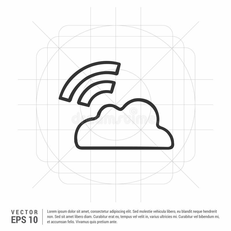 Cloud Signal Icon stock vector. Illustration of electronic - 132455657
