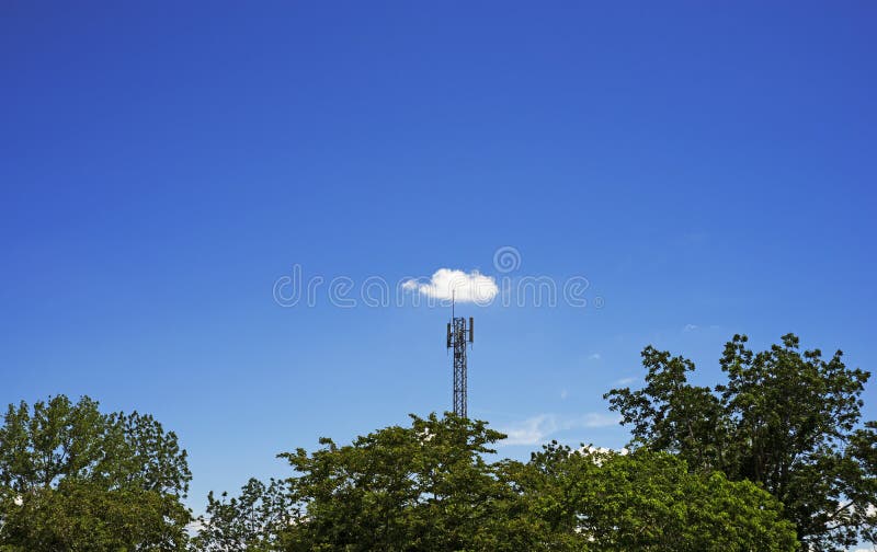 Cloud on signal pole stock photo. Image of communicaton - 55294488