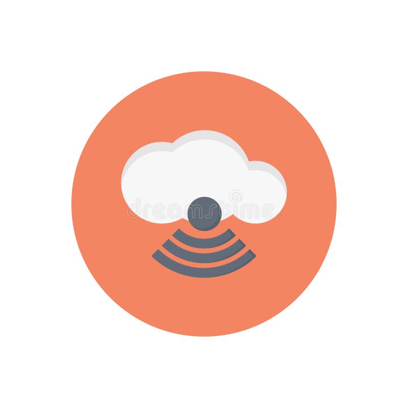 Cloud Signal Vector Flat Colour Icon Stock Vector - Illustration of ...