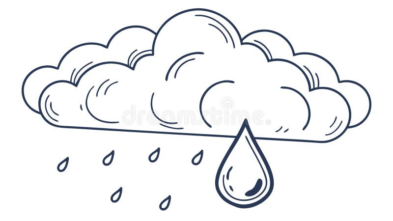 Cloud with Single Raindrop Weather Element Vector, Vector Design ...