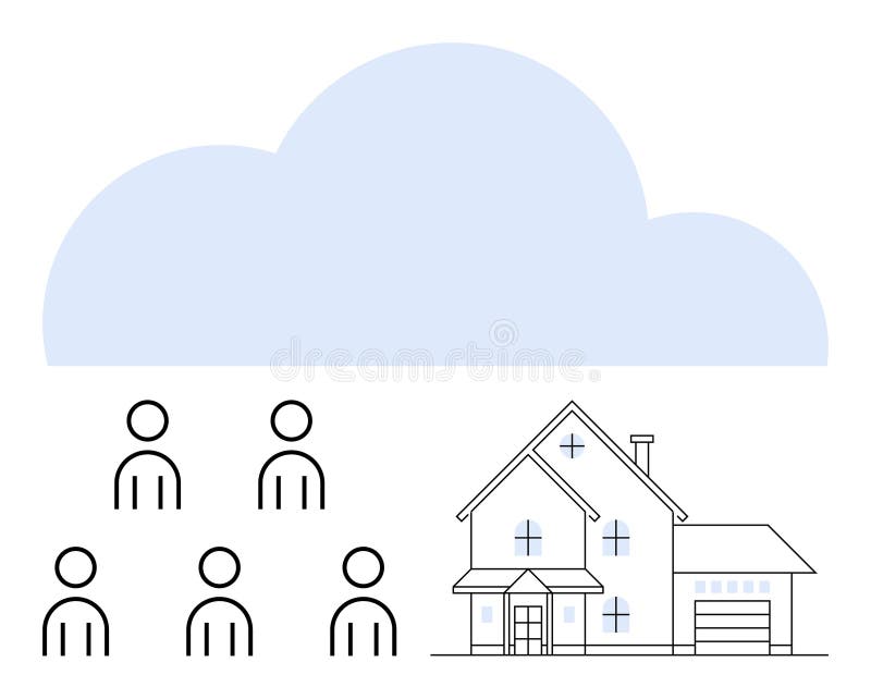 Cloud Computing for Smart Home System with Connected Users Stock Vector ...