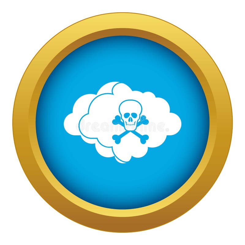 Cloud with Skull and Bones Icon Blue Vector Isolated Stock Vector ...
