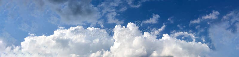 Cloud Sky Banner. Background Fluffy White Clouds Panorama. Stock Photo ...