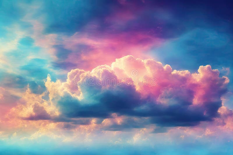 Cloud and Sky with Gradient Color Background. Ai Generative Stock ...