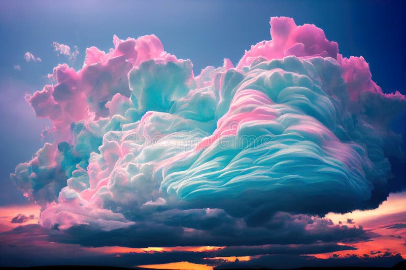 A Cloud that is in the Sky with a Pink and Blue Color Scheme on it S ...