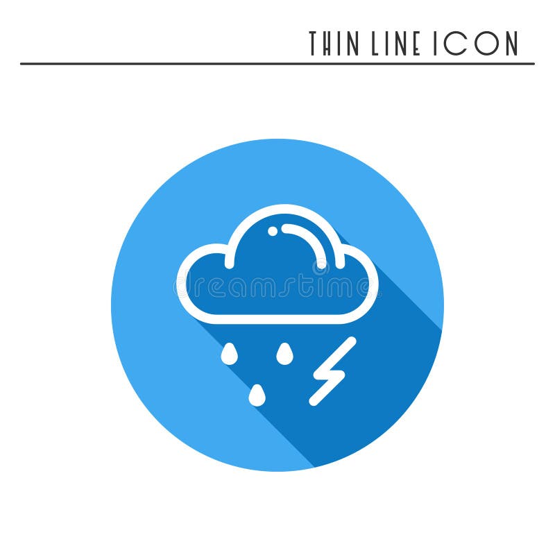 Cloud, Sky, Rain, Storm Line Simple Icon. Weather Symbols. Meteorology ...