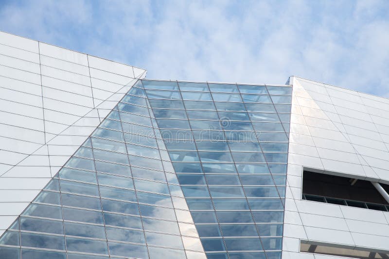 Cloud and Sky Reflected in the Blue Glass Windows of Building Stock ...