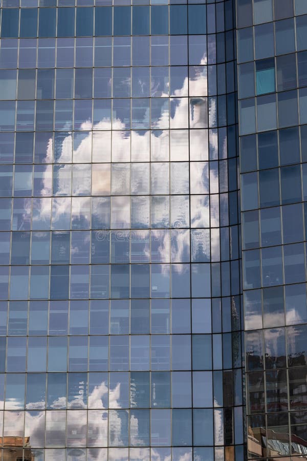 Cloud and Sky Reflection Background on the Facade and Windows of Modern ...