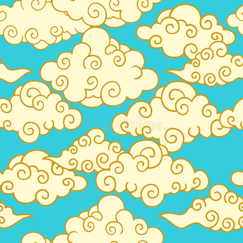 Cloud in the Sky Seamless Pattern Stock Vector - Illustration of cloudy, shape: 300375483