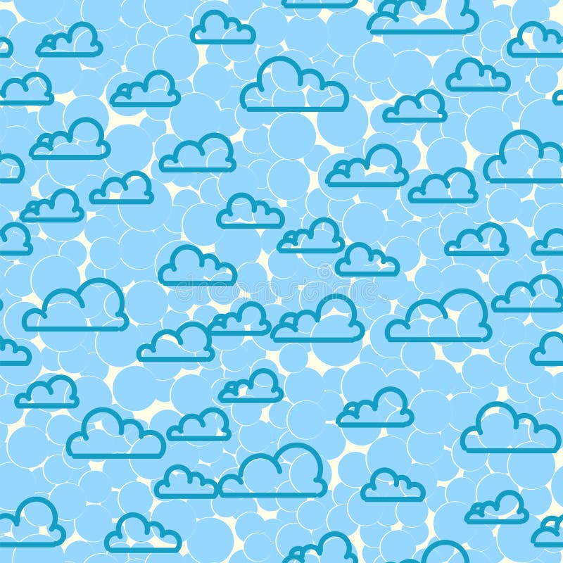 Cloud Sky Seamless Pattern. Cartoon Weather Background Stock Vector ...