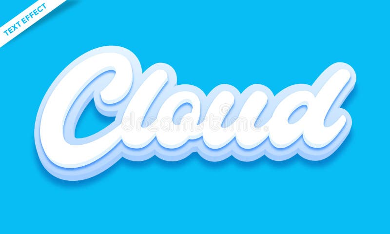 Cloud Sky Text Effect Design Stock Illustration - Illustration of ...