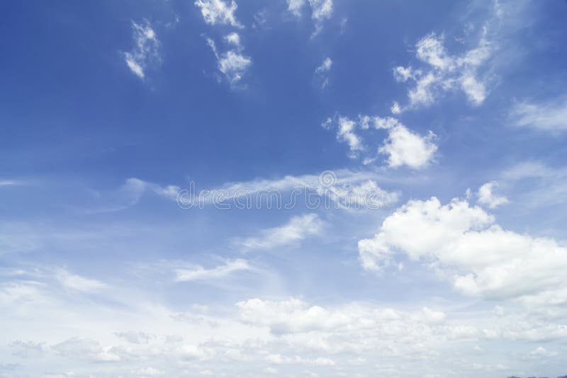 Blue Sky and Clouds at Noon on Clean Air. Stock Image - Image of cloud ...