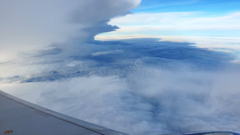 Air Plane Window View Time Lapse Clouds and Blue Sunny Sky. Stock ...