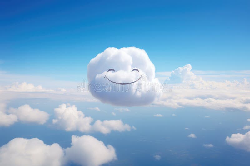 Cloud with a Smile Face in the Sky Stock Photo - Image of laughing ...