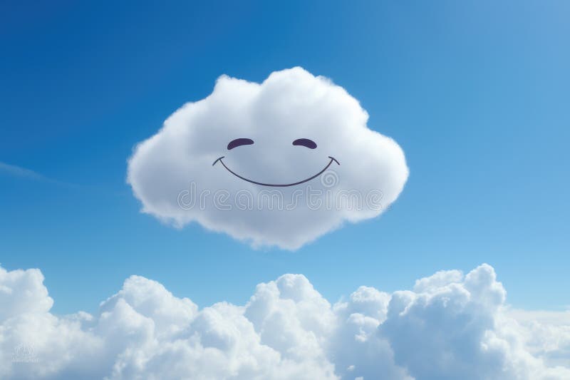 Cloud with a Smile Face in the Sky Stock Photo - Image of face, smiley ...
