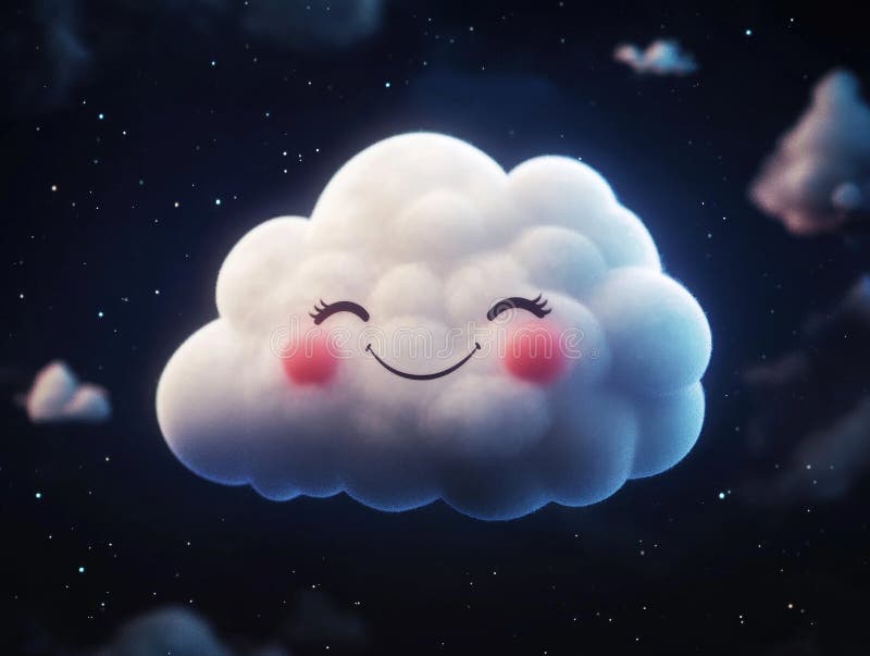 Cloud with Smiling Face stock photo. Image of smiley - 366135920