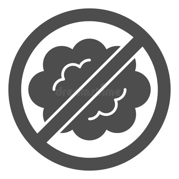 Cloud of Smoke Ban Solid Icon, Prohibited Elements Concept. Vector ...