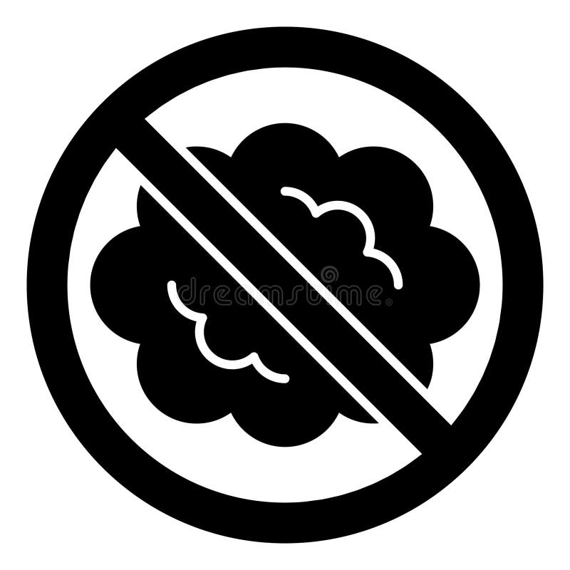 Cloud of Smoke Ban Solid Icon, Prohibited Elements Concept. Vector ...