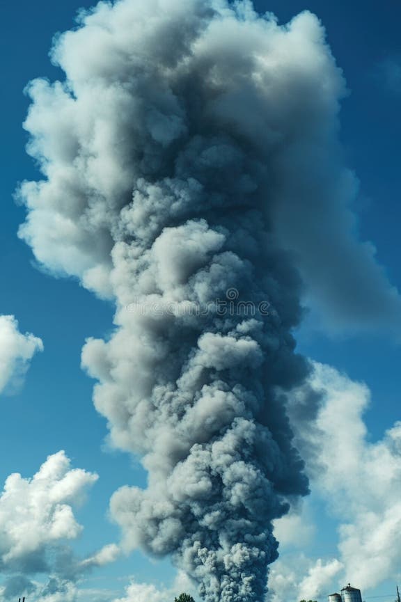 Cloud of Smoke Rising into Sky Stock Photo - Image of cloud, smoke ...