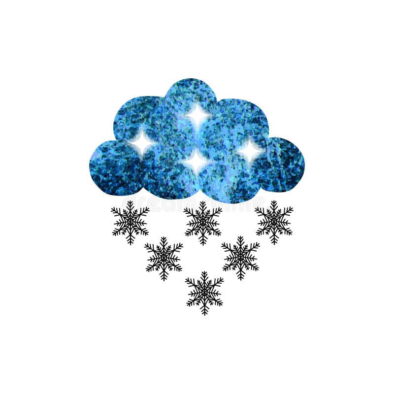 Cloud with Snow Coming Out of it Isolated with Snowflakes Vector ...