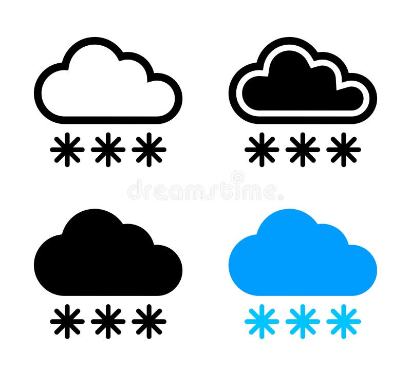 Cloud and snow icon stock vector. Illustration of meteorology - 304213217