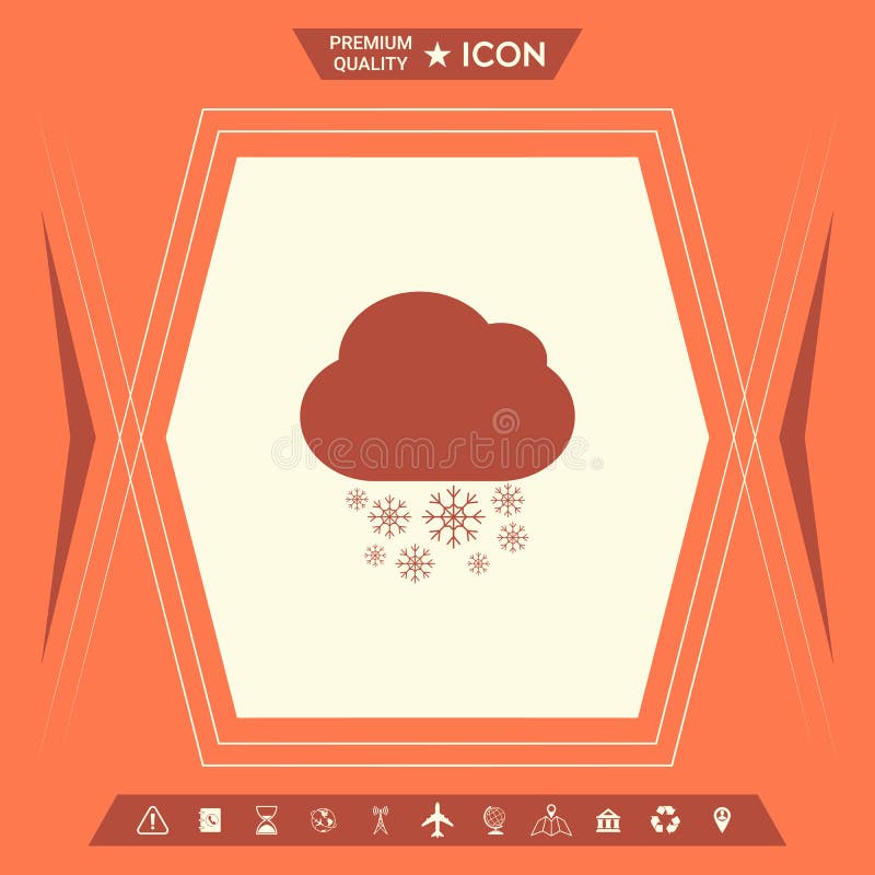Cloud snow icon stock vector. Illustration of winter - 124820855