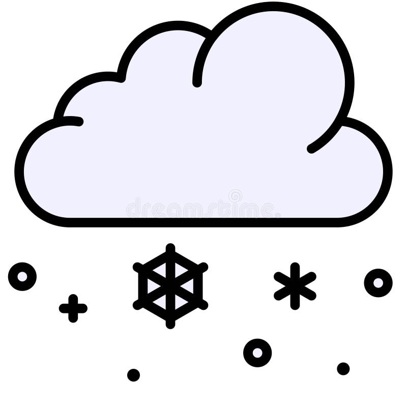 Cloud with Snow Icon, Winter City Related Vector Stock Vector ...