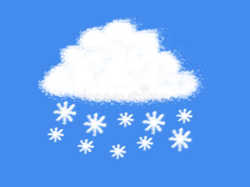 Cloud with Snow Cloud Shape Stock Illustration - Illustration of white ...