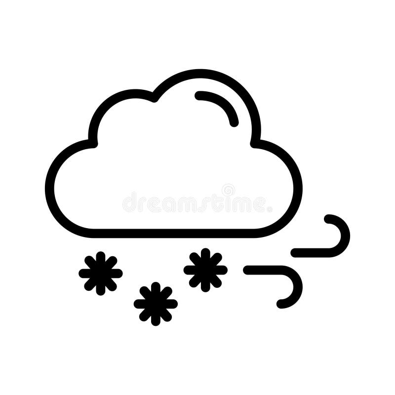 Cloud, Snow, Wind, Winter Fully Editable Vector Icon Stock Vector ...