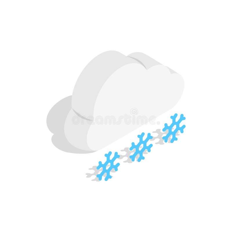 Cloud and Snowflakes Icon, Isometric 3d Style Stock Illustration ...
