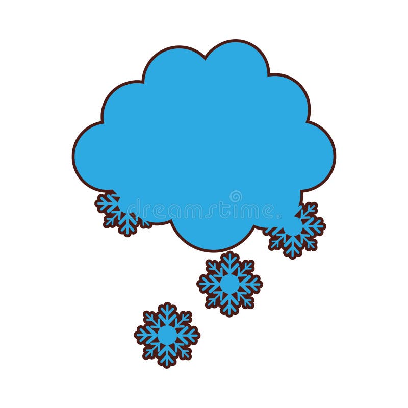 Cloud with snowflakes icon stock vector. Illustration of outline - 93936310