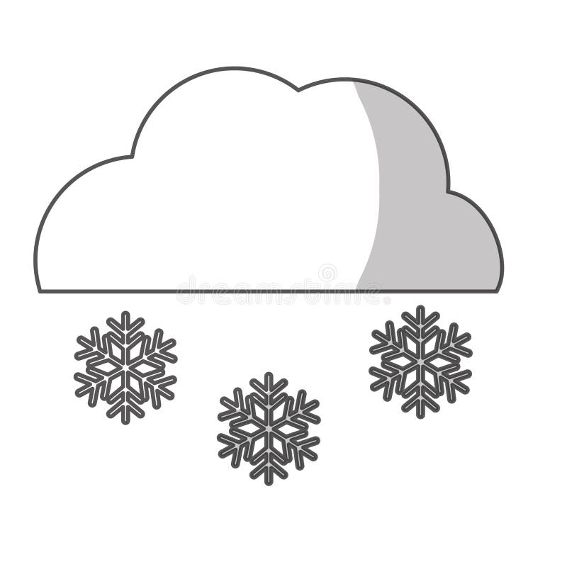 Cloud and snowflakes icon stock illustration. Illustration of clear ...