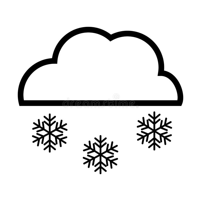 Cloud and snowflakes icon stock vector. Illustration of clear - 82588422