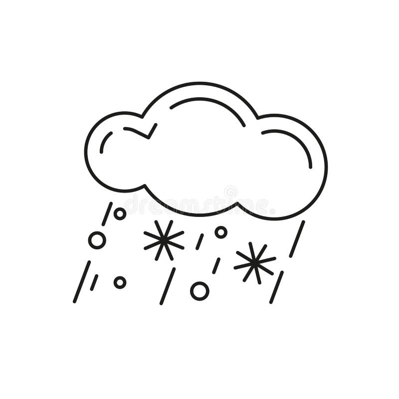 Cloud with Snowflakes Icon on White Background Stock Vector ...