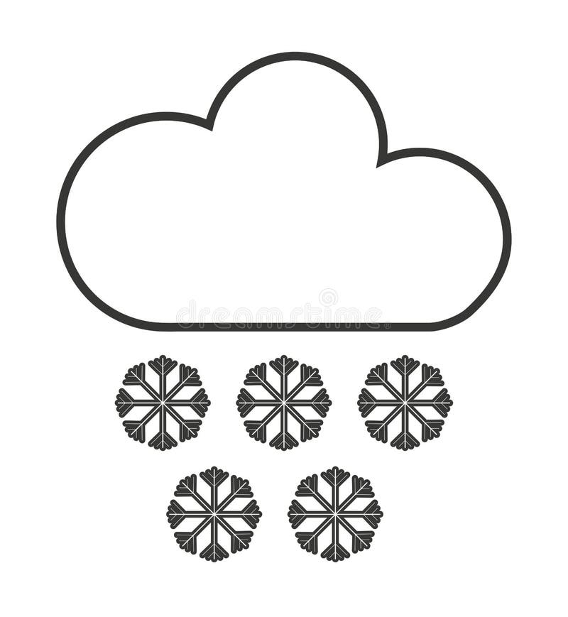 Cloud with Snowflakes Isolated Icon Design Stock Illustration ...