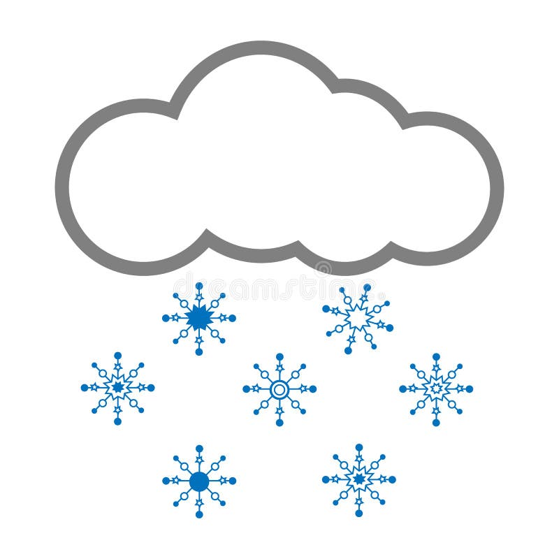 Cloud with Snowflakes Outline Icon Vector Isolated on White Background ...