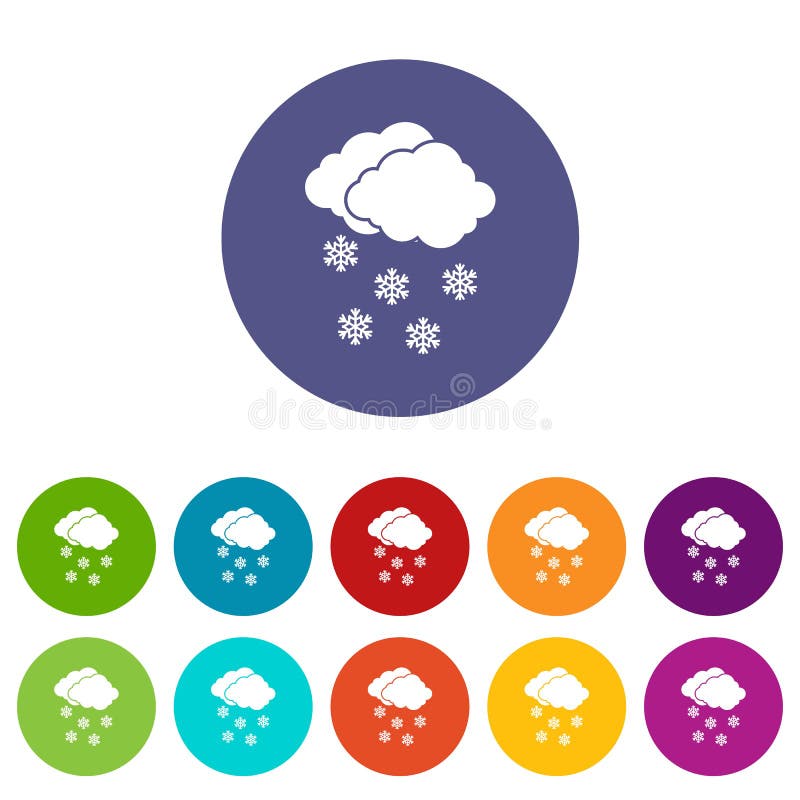Cloud and Snowflakes Set Icons Stock Vector - Illustration of isolated ...