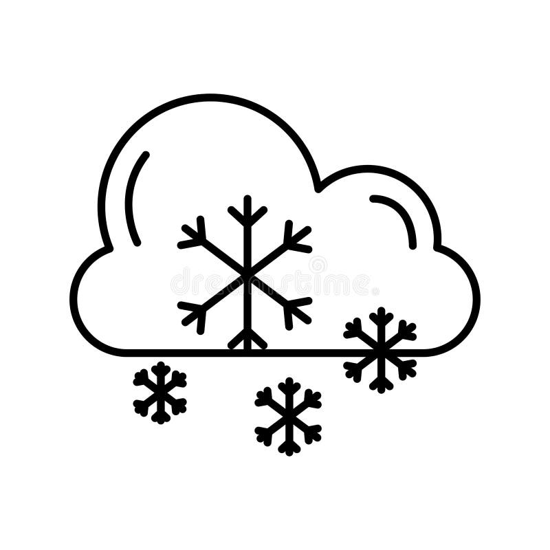 Cloud with Snowflakes Weather Line Style Icon Stock Vector ...