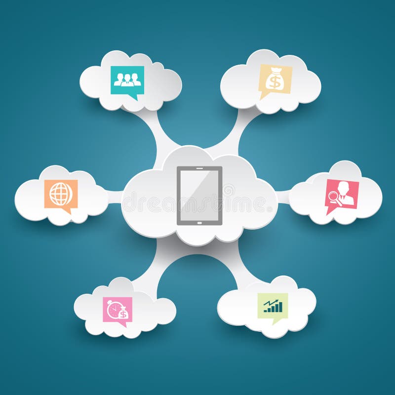 Cloud Social Computing Abstract Background Concept Stock Vector ...