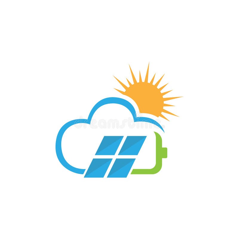 Cloud Solar Panel Logo Vector Design Illustration Stock Vector ...
